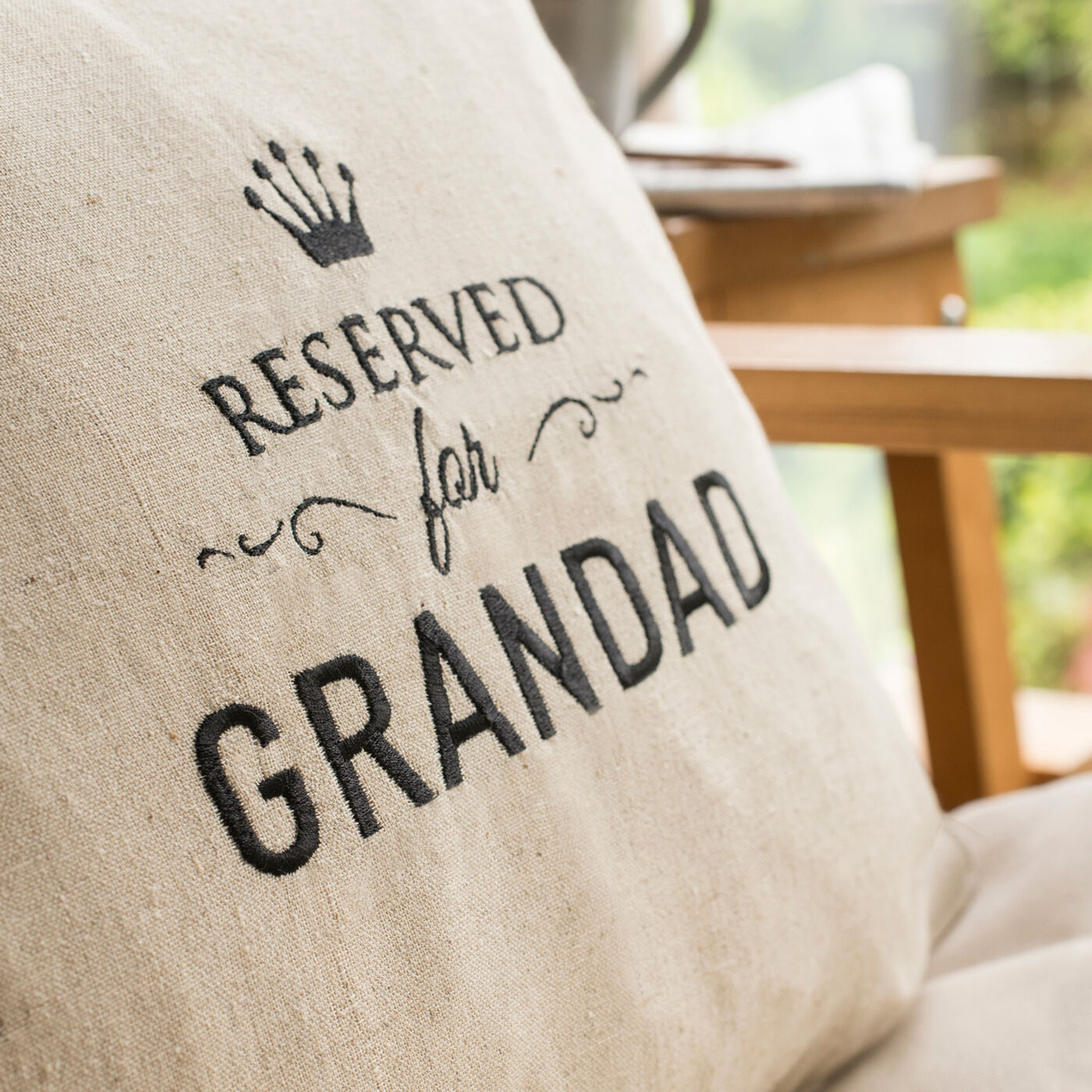 Personalised Natural Cushion - Reserved Seat | GettingPersonal