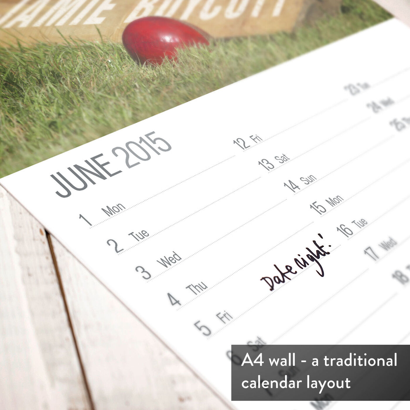 Personalised Cricket Calendar - 2nd Edition | GettingPersonal.co.uk