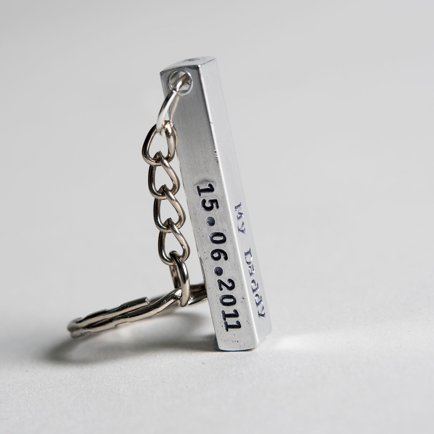 Personalised Key Ring - Silver Bar | GettingPersonal.co.uk
