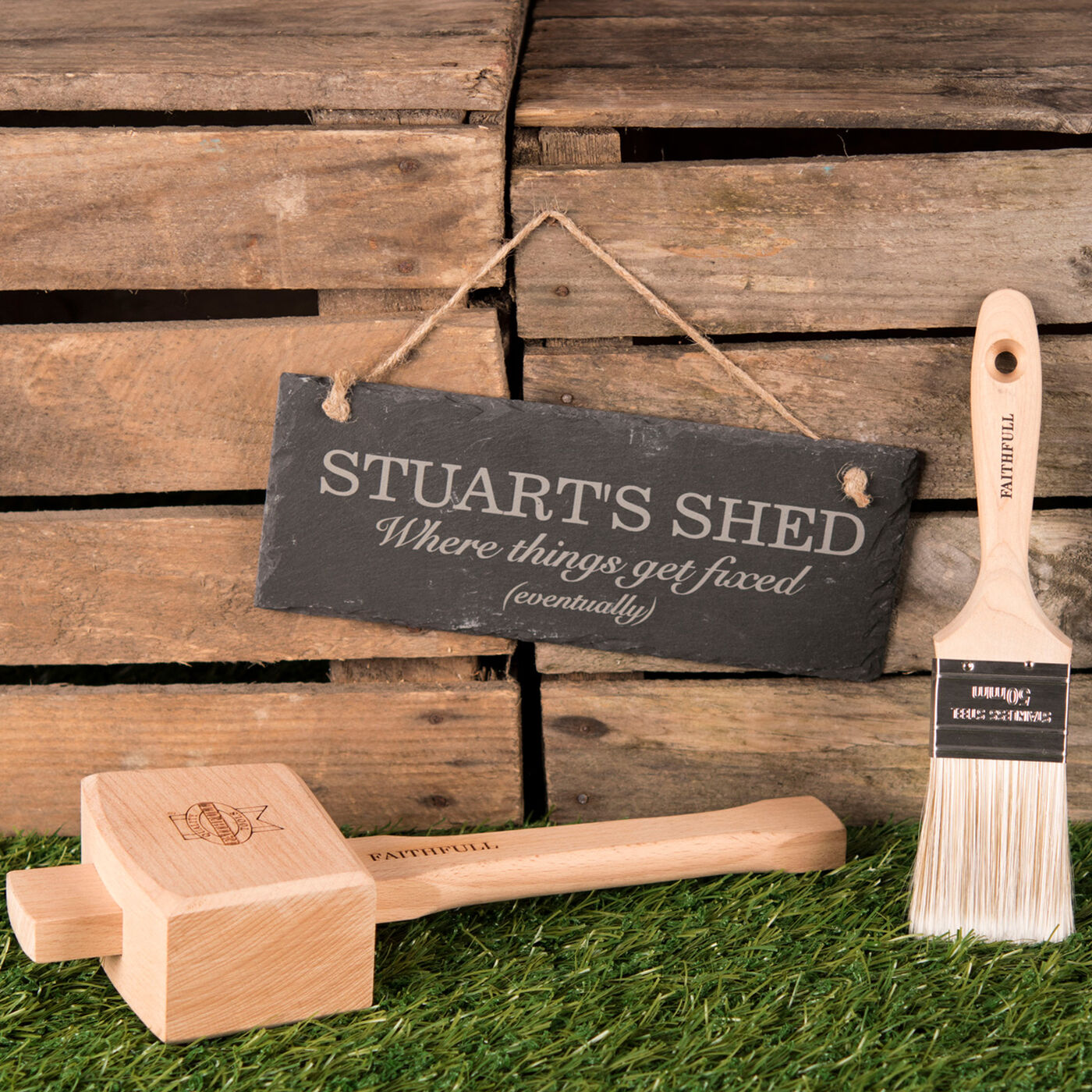 Personalised Hanging Slate Sign - Where Things Get Fixed, Eventually ...