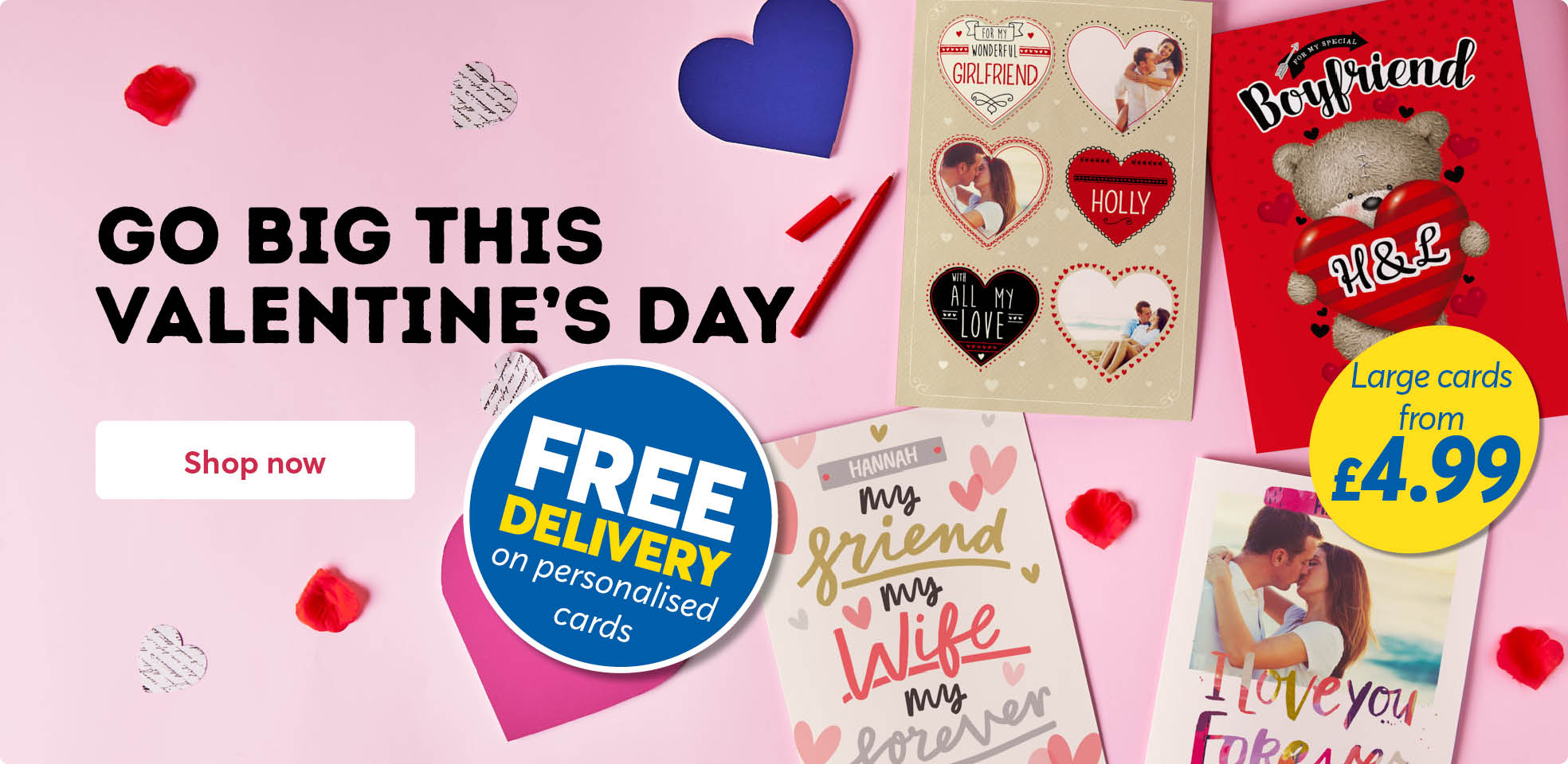 Valentine's Day Cards from 99p, Personalised Valentines Cards for Him ...