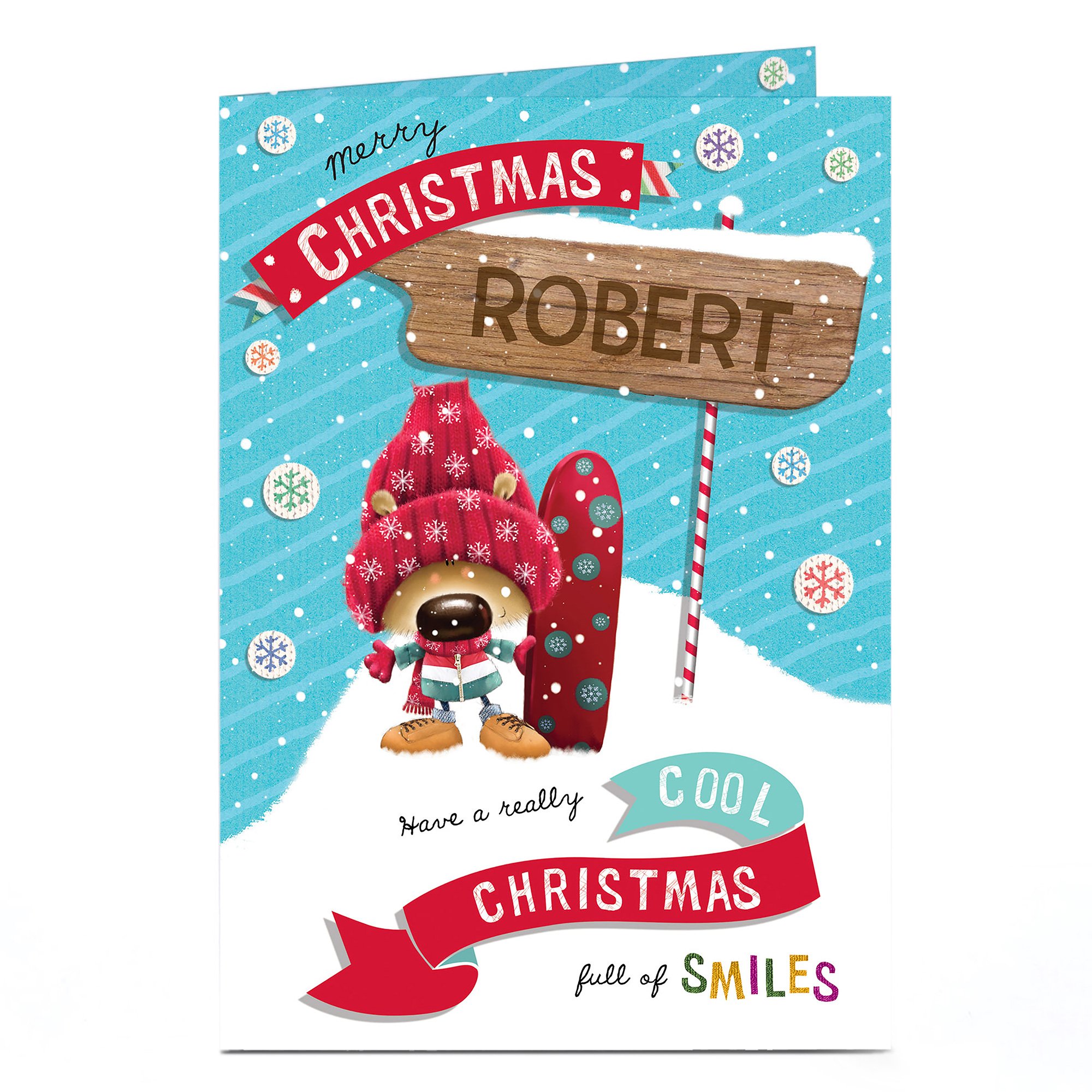 Buy Personalised Christmas Card - Snowboarding Puppy for GBP 1.79 ...