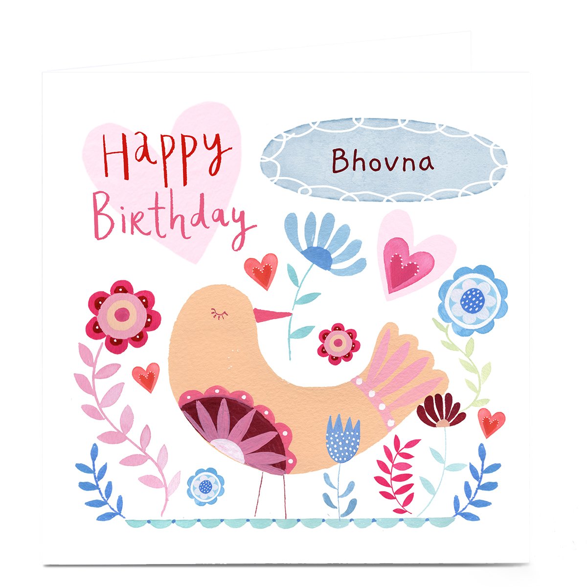 Buy Personalised Lindsay Loves To Draw Birthday Card Bird For Gbp 3