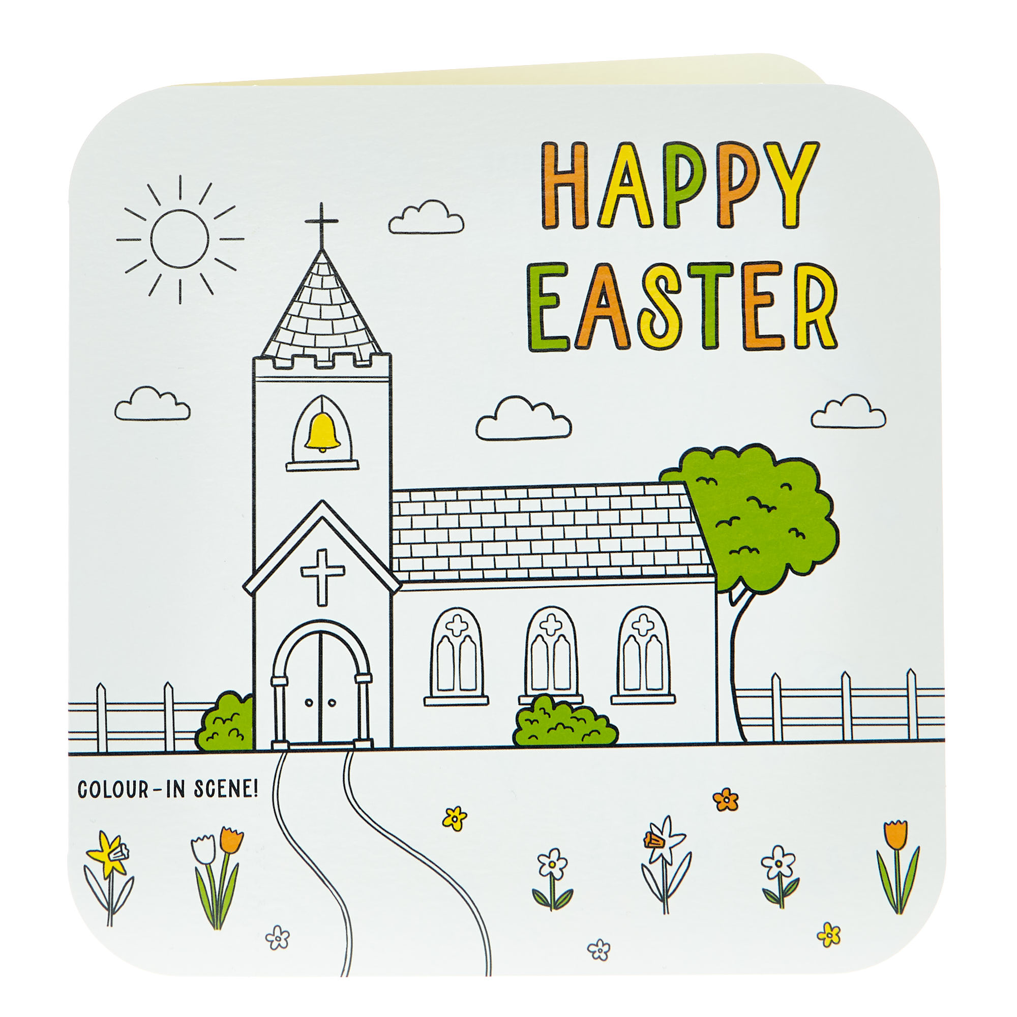 Buy Colour Me In Church Scene Easter Card for GBP 1.49 | Card Factory UK