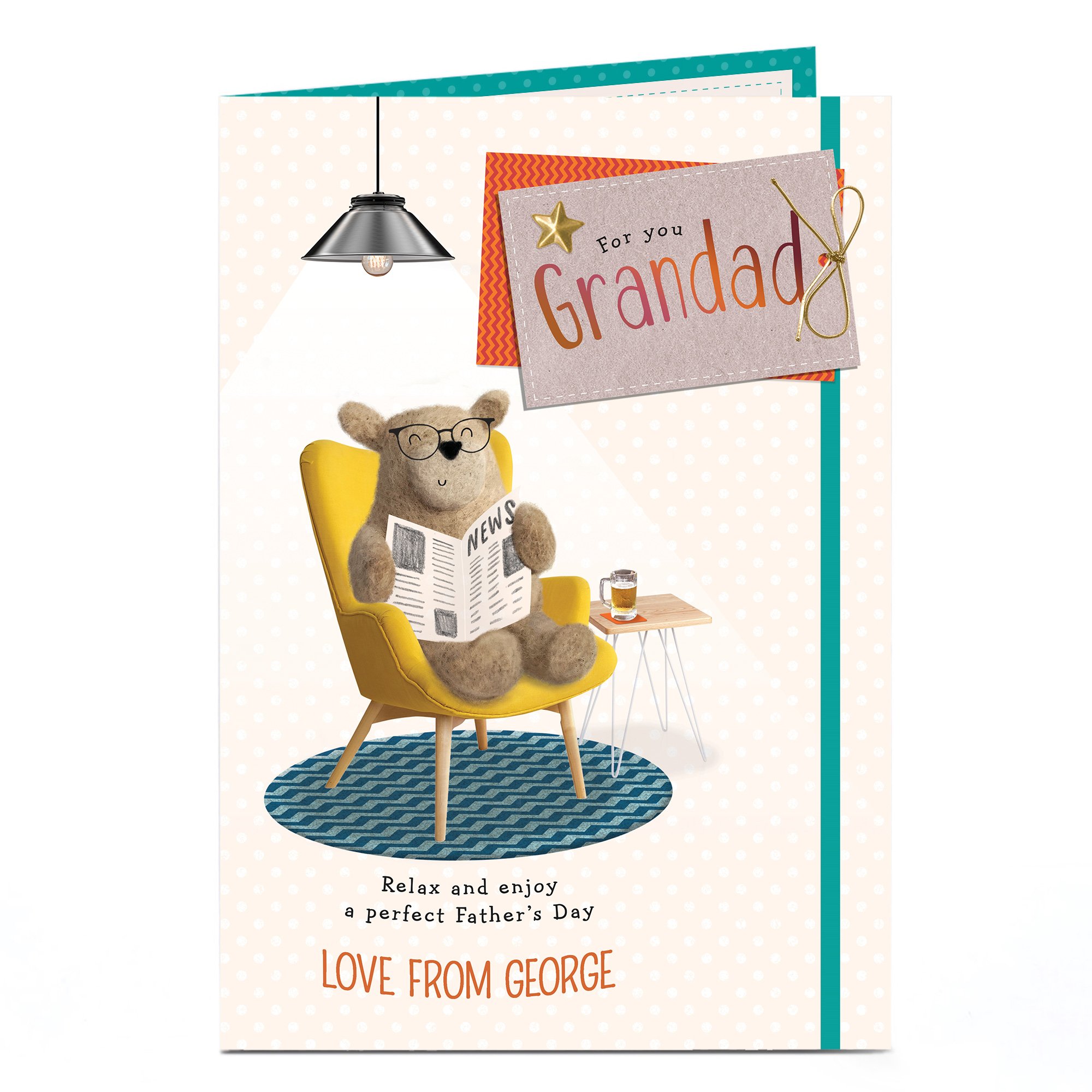 Buy Personalised Fathers Day Card Grandads Armchair For Gbp 1 79