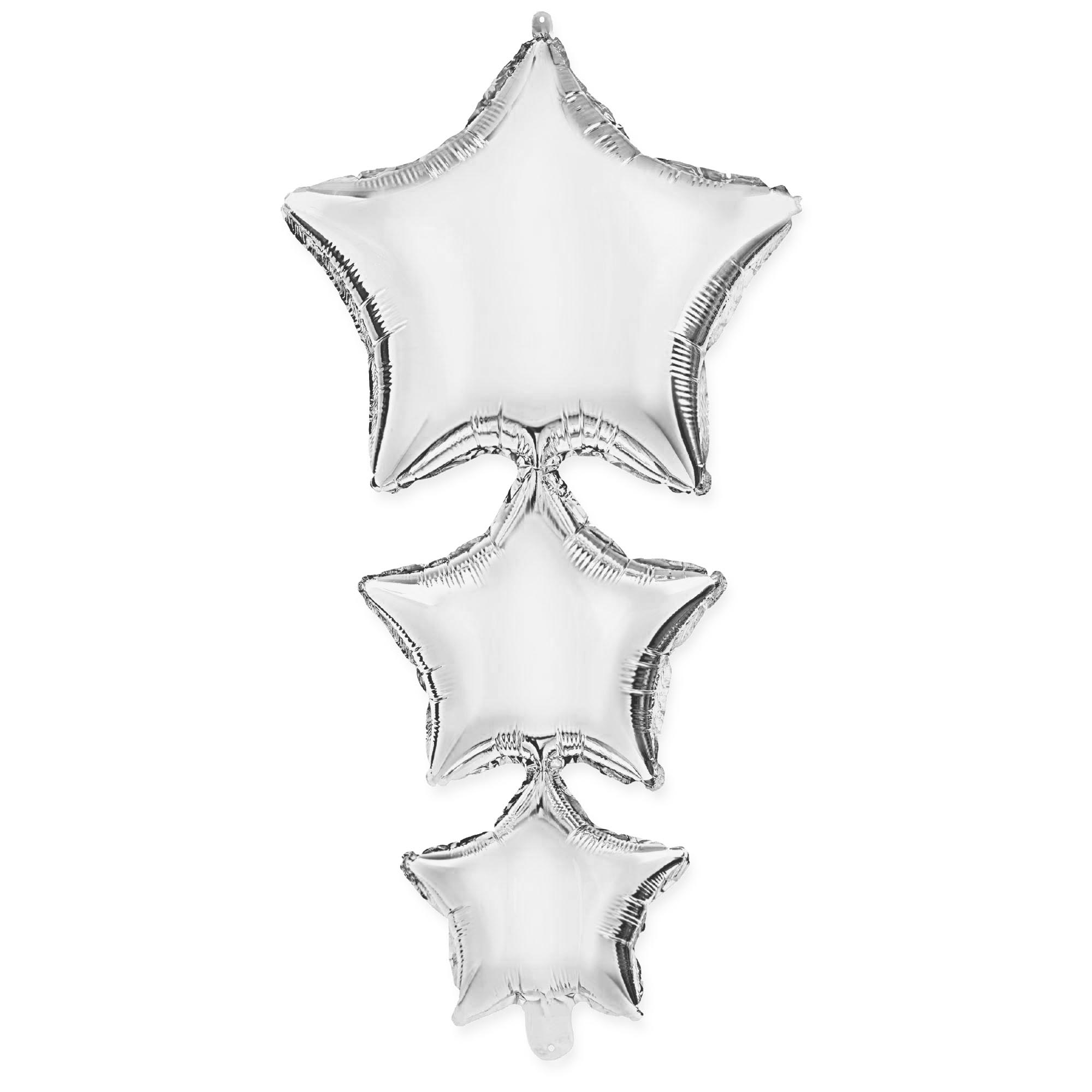 Buy Linked Silver Stars Foil Balloon 94cm For Gbp 2 50 Card Factory Uk