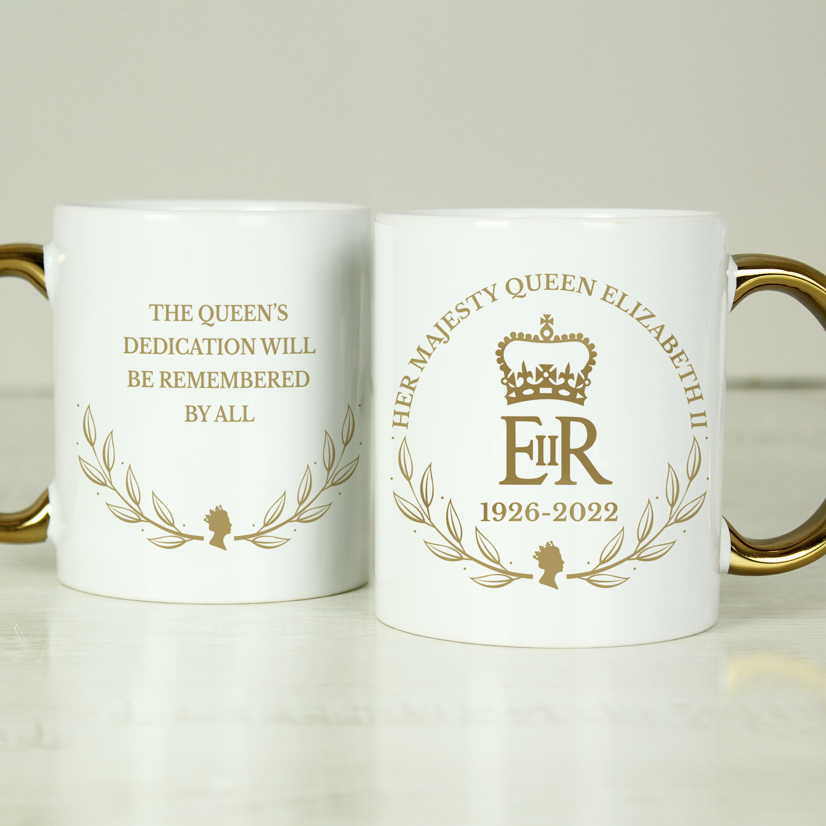 Buy Personalised Commemorative Queen Elizabeth II Gold Handle Mug for ...