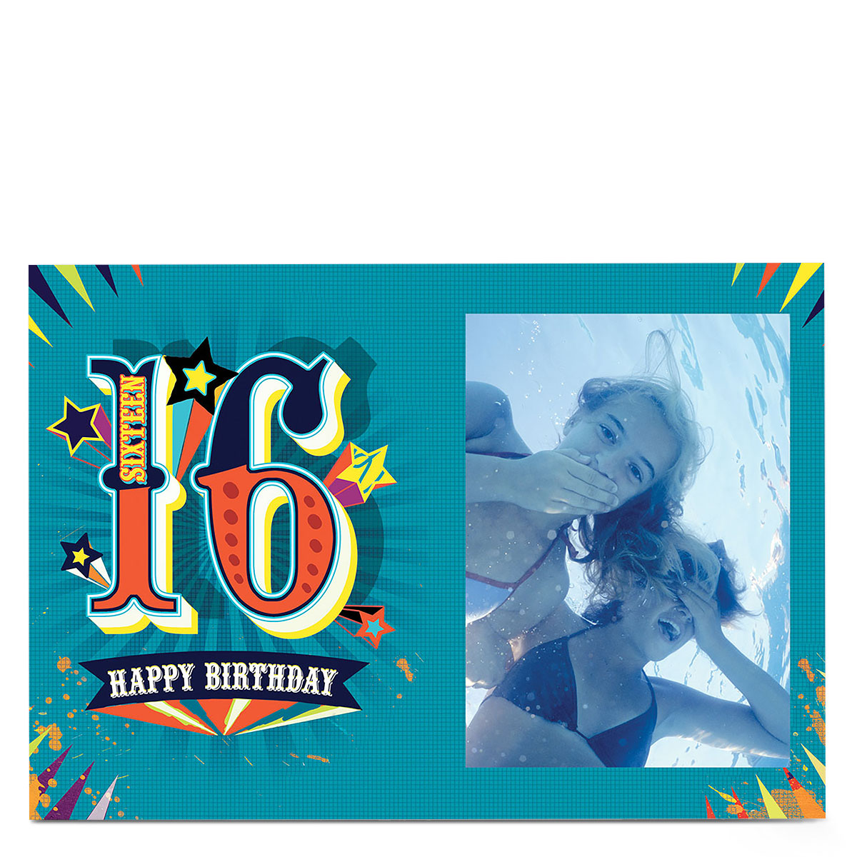 Buy Photo 16th Birthday Card - Colourful 16 for GBP 1.79 | Card Factory UK