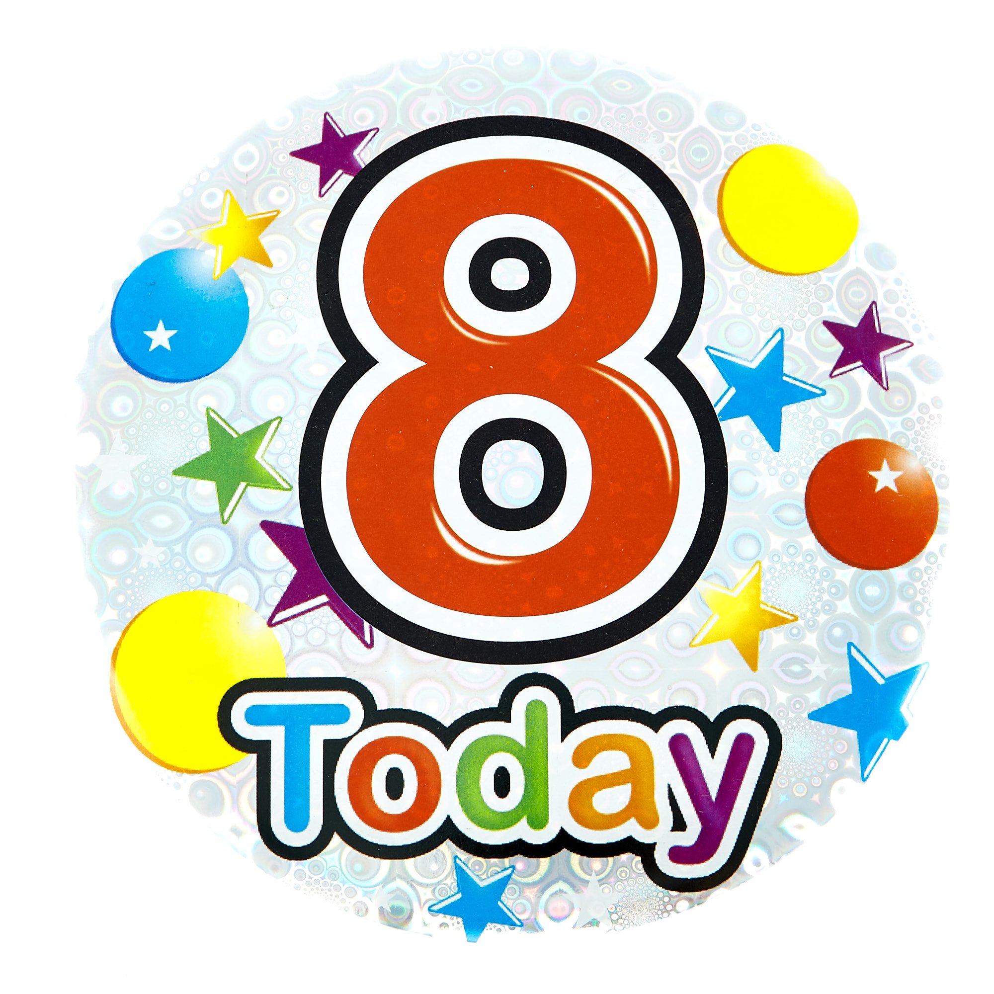 Buy Giant 8th Birthday Badge - Silver for GBP 0.99 | Card Factory UK
