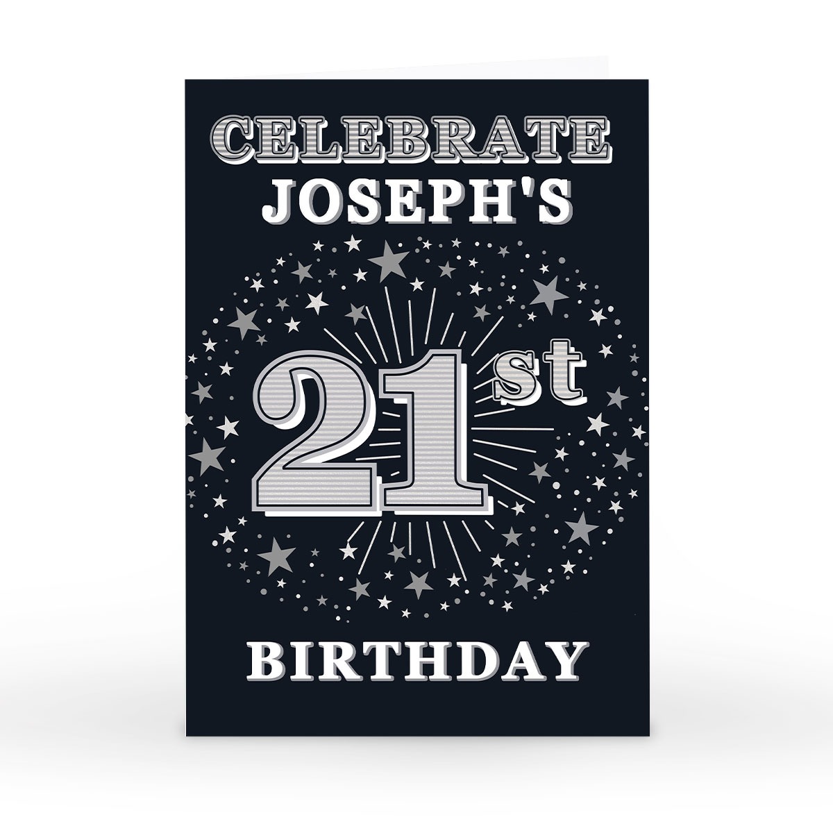 buy-personalised-21st-birthday-invitation-silver-stars-for-gbp-1-79