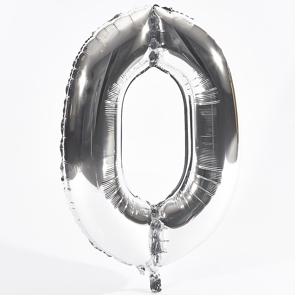 Silver Giant Number Helium Balloons 0-9 - DEFLATED