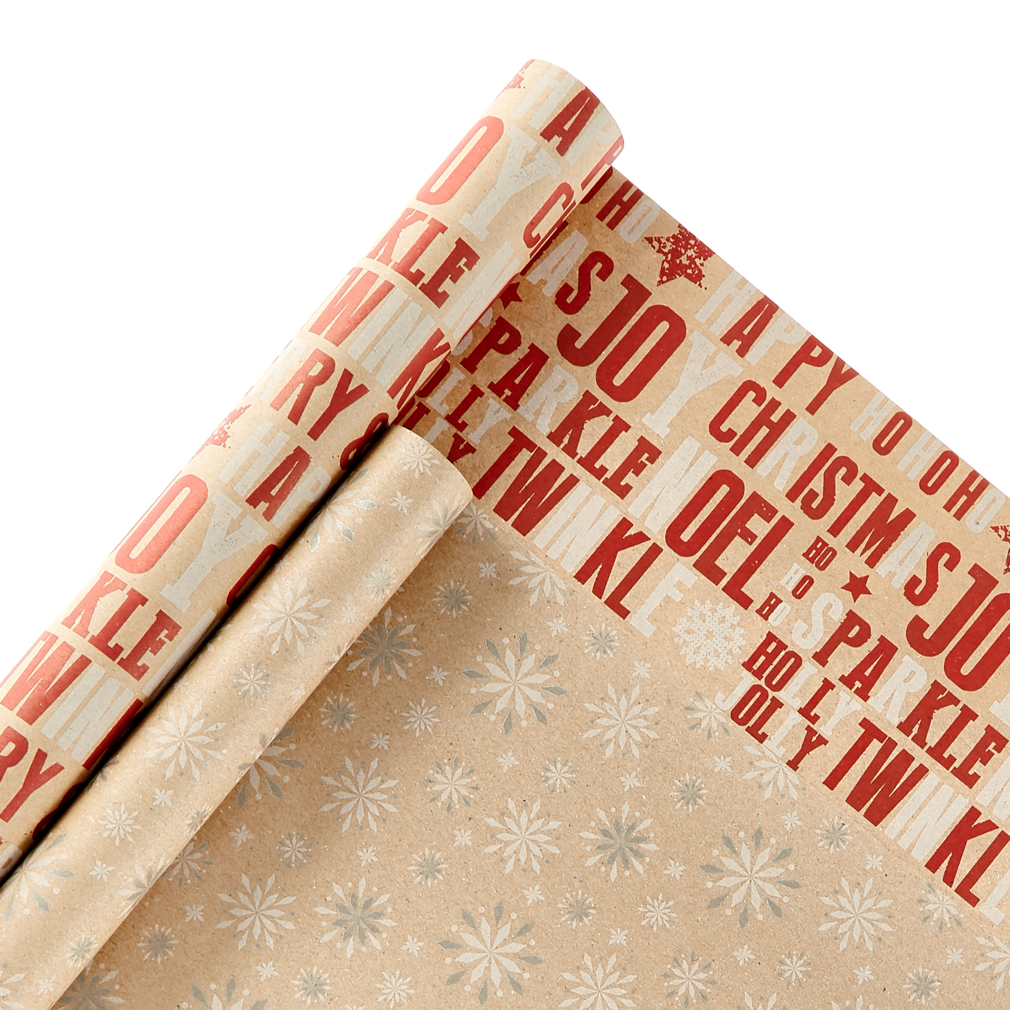 Recycled Kraft Christmas Wrapping Paper - 2 Rolls