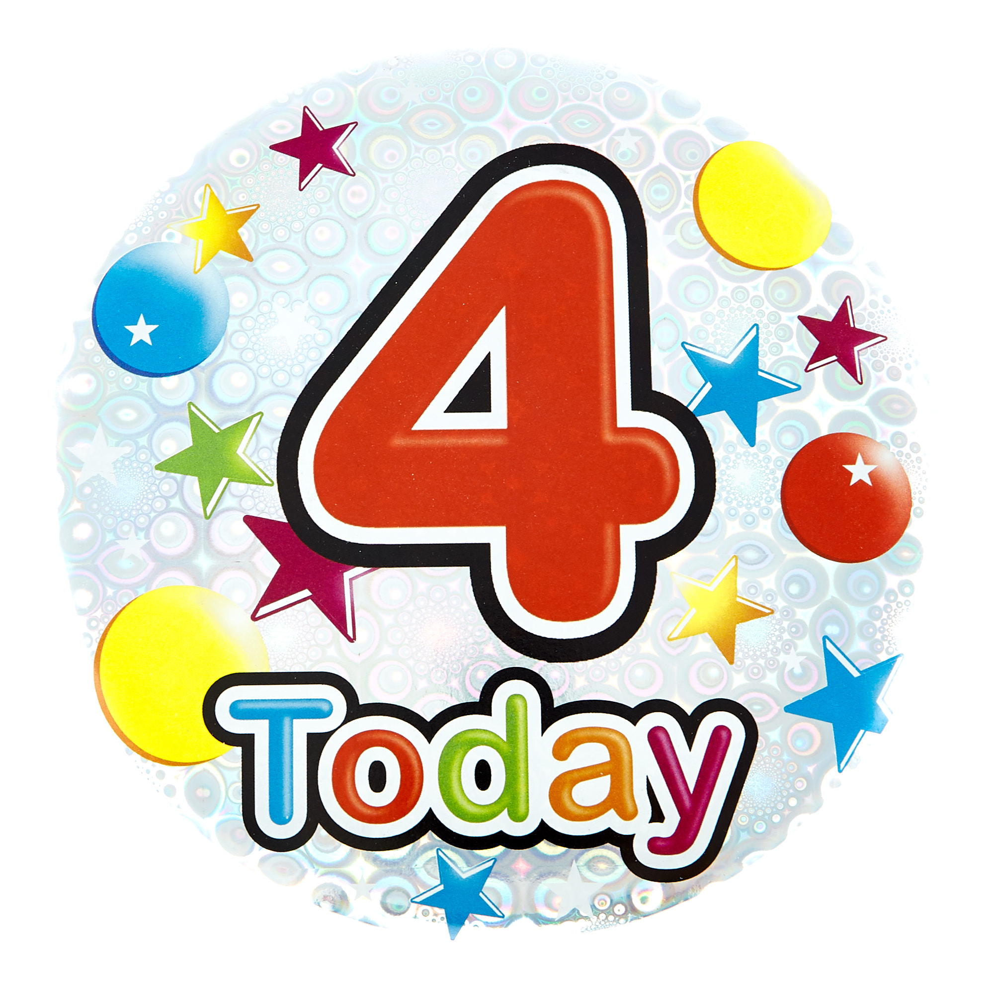 Buy Giant 4th Birthday Badge - Silver for GBP 0.99 | Card Factory UK