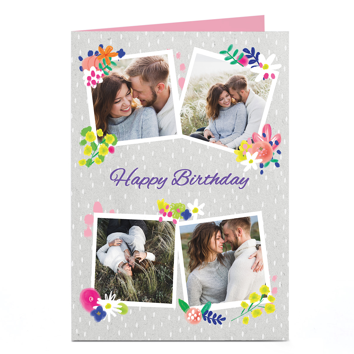 Buy Photo Birthday Card - 4 Floral Photos for GBP 1.79 | Card Factory UK