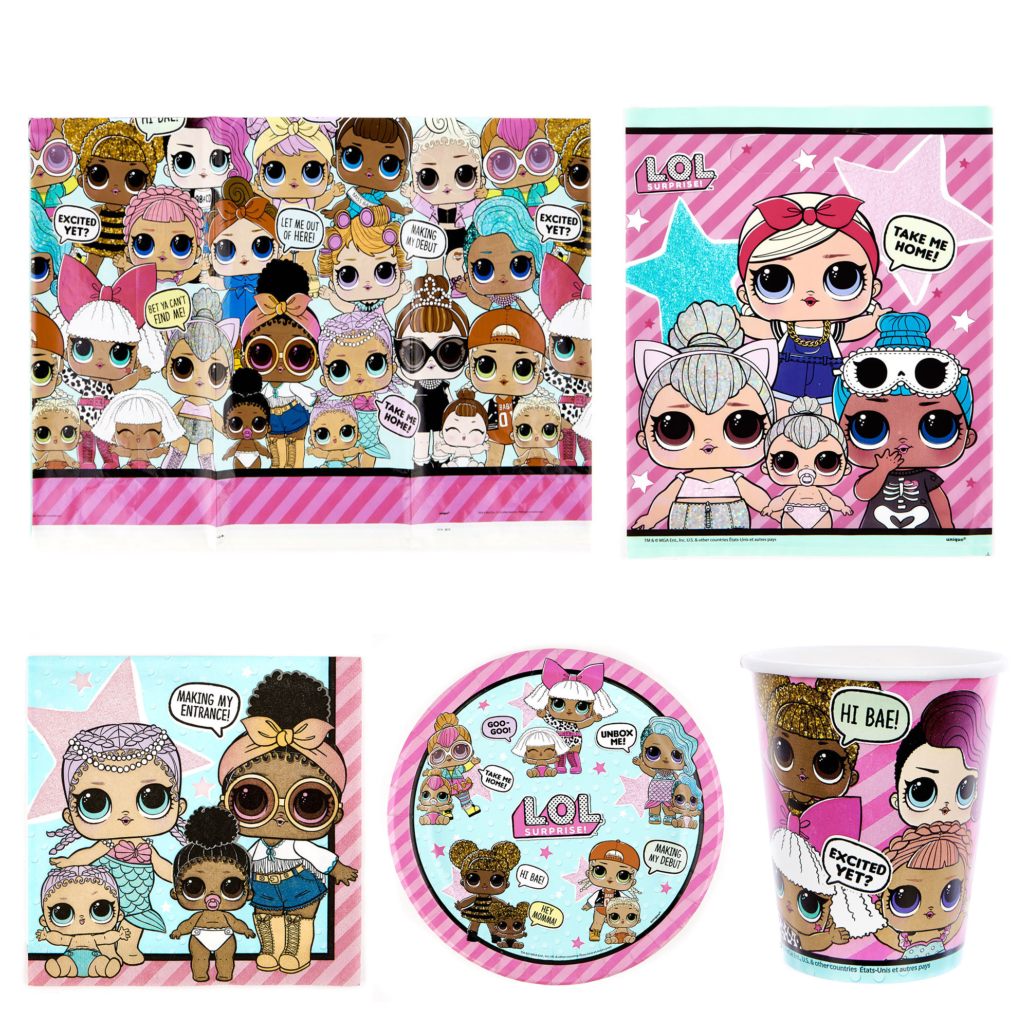 Buy LOL Surprise Party Tableware & Decoration Bundle - 16 Guests for ...