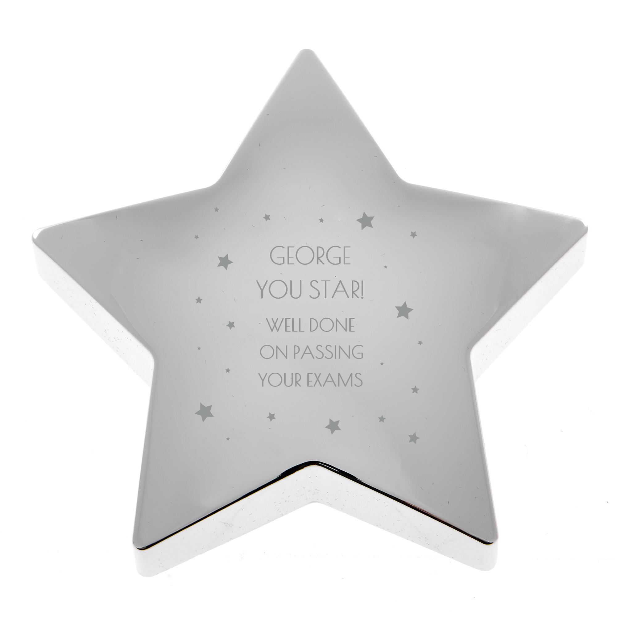 Buy Personalised Engraved Silver Star Paperweight - Congratulations for ...
