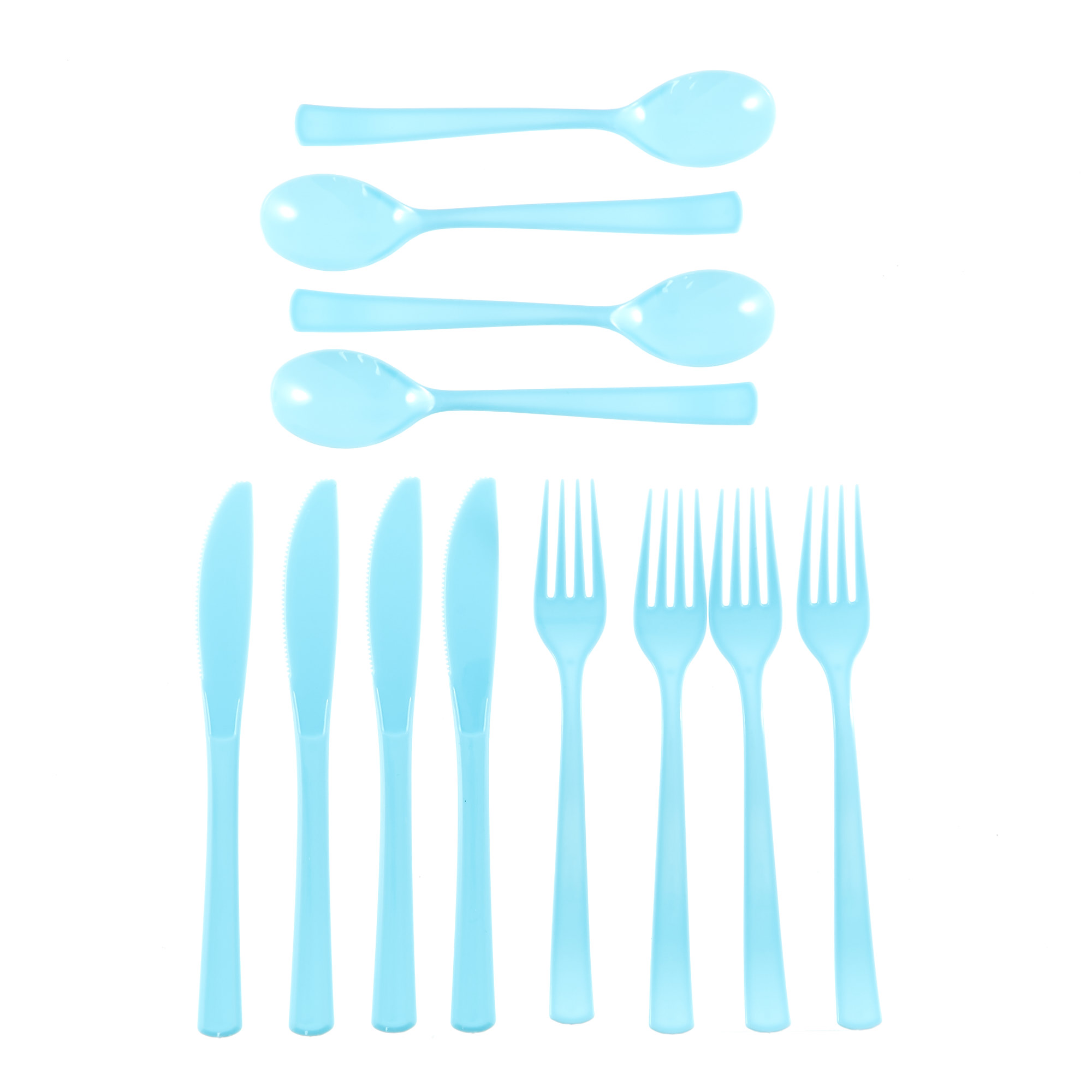 Buy Powder Blue Cutlery & Paper Straws Party Kit - 74 Pieces for GBP 5. ...