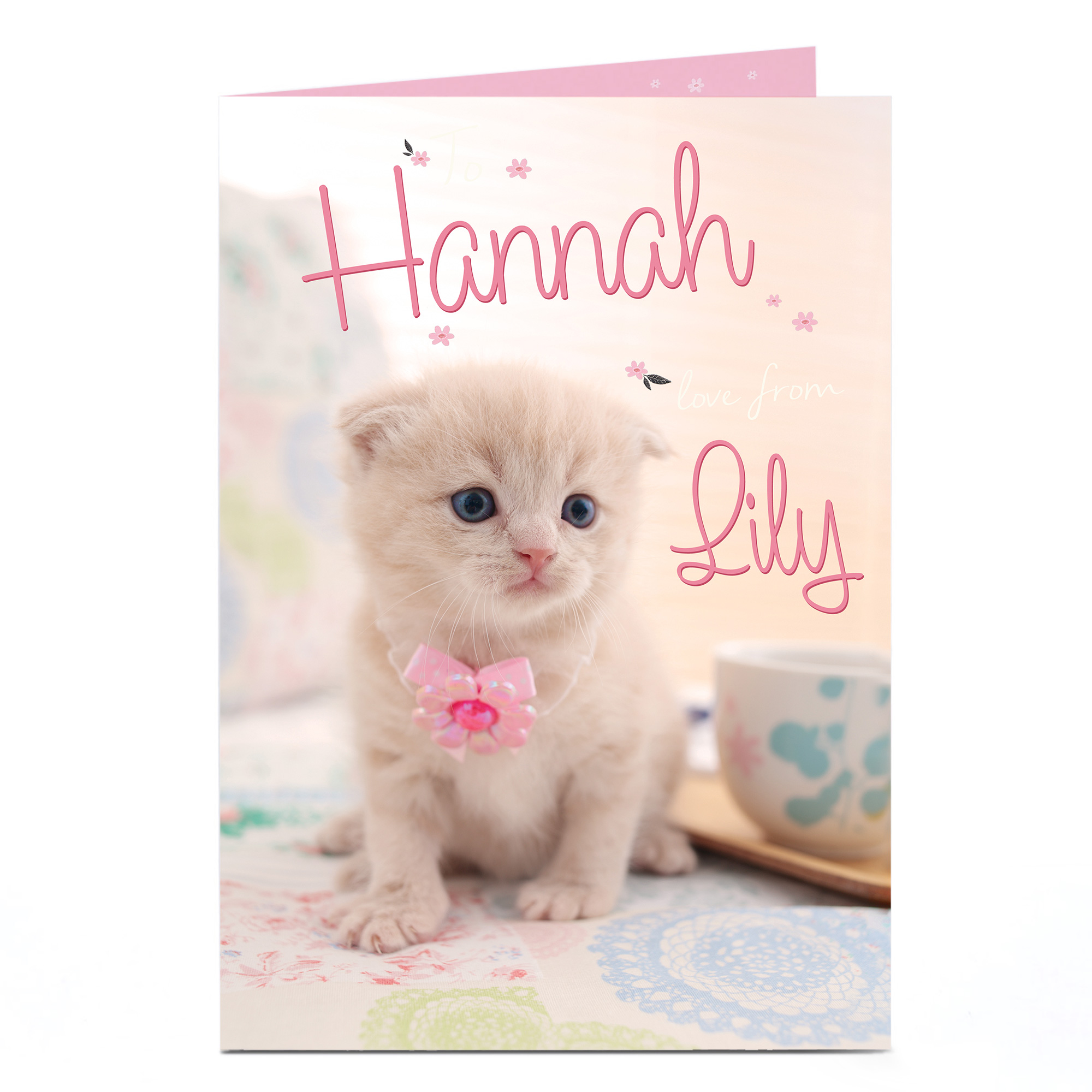 Buy Personalised Card - Kitten Wearing A Bow for GBP 1.79 | Card Factory UK