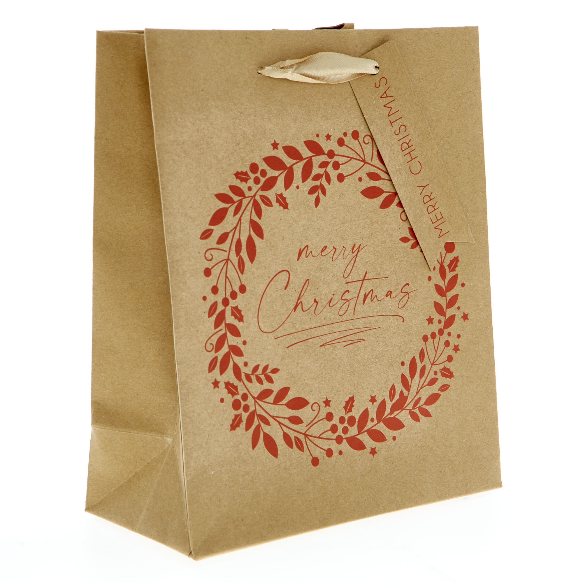 Buy Medium Recyclable Portrait Wreath Christmas Gift Bag for GBP 1.29 ...