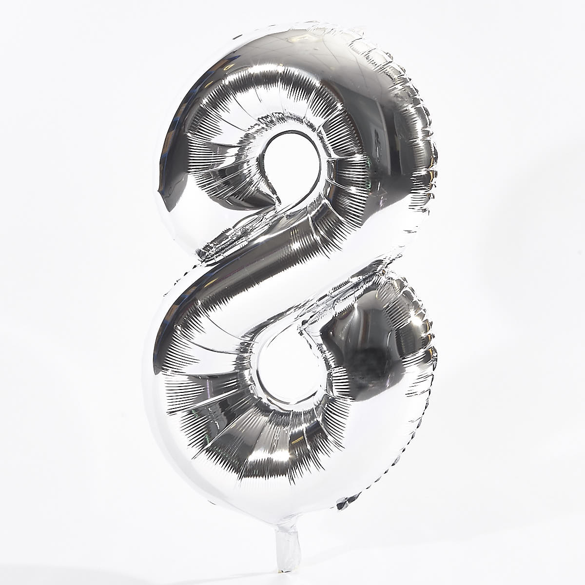 Silver Giant Number Helium Balloons 0-9 - DEFLATED