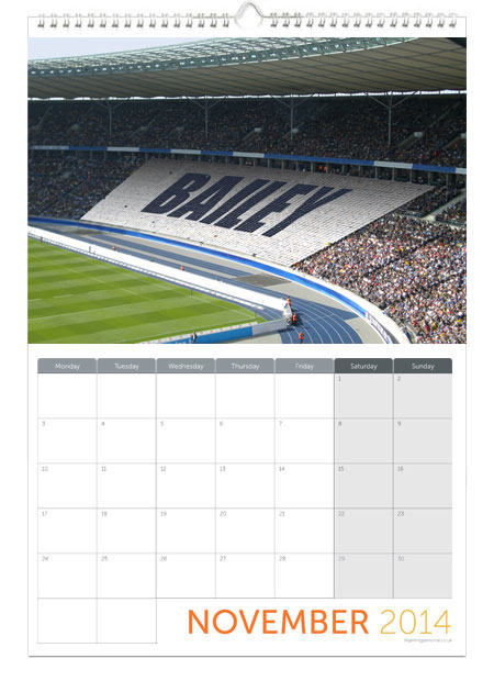 Personalised Rugby Calendar - 1st Edition | GettingPersonal.co.uk