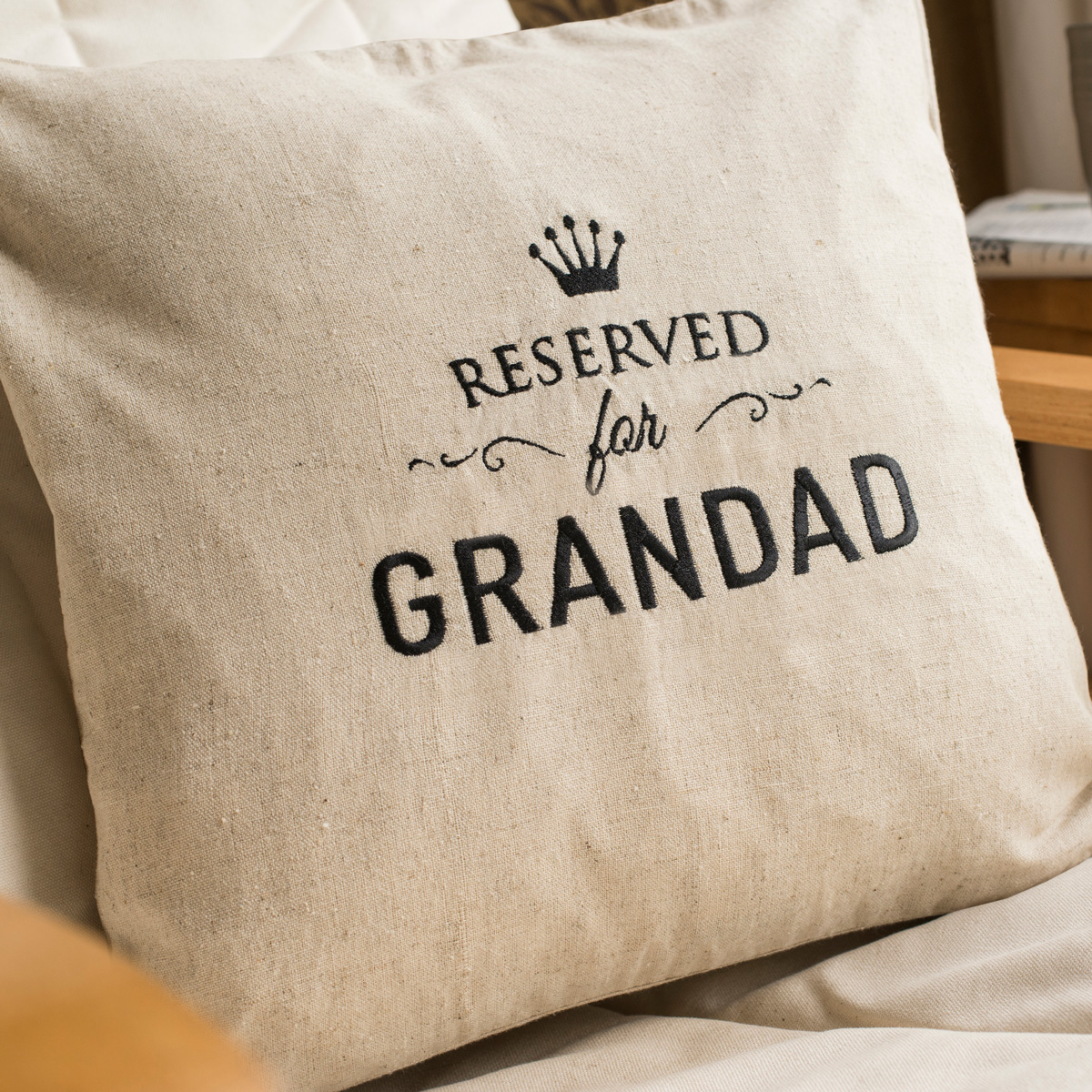 Personalised Natural Cushion - Reserved Seat | GettingPersonal