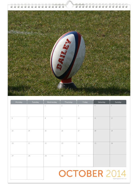Personalised Rugby Calendar - 1st Edition | GettingPersonal.co.uk