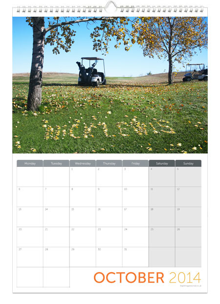 Personalised Golf Calendar | GettingPersonal.co.uk